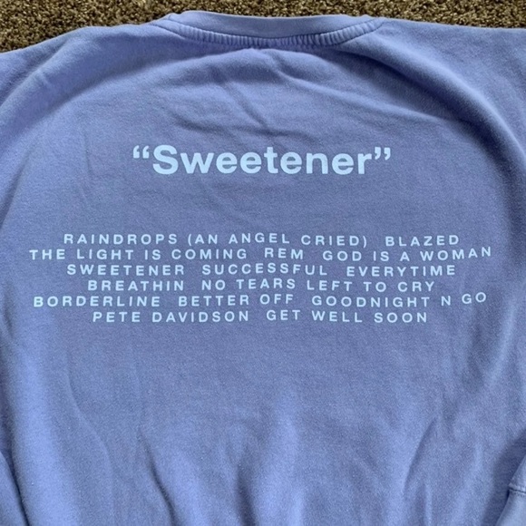 Ariana Grande | Tops | New Sweetener Tracklist Crewneck Purple | Poshmark